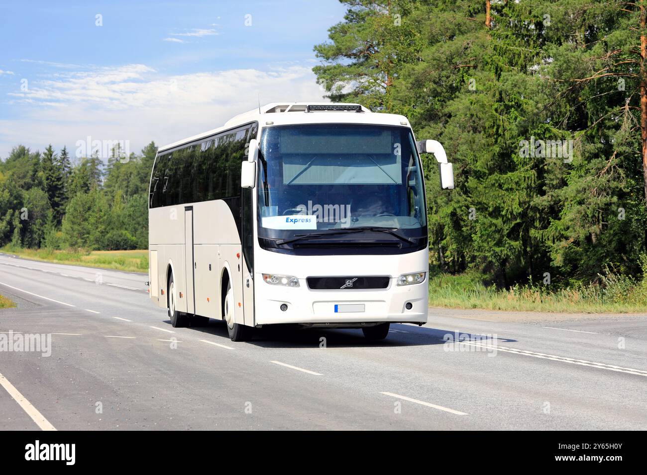 White Volvo 9700H NG coach bus for express long distance travel at ...