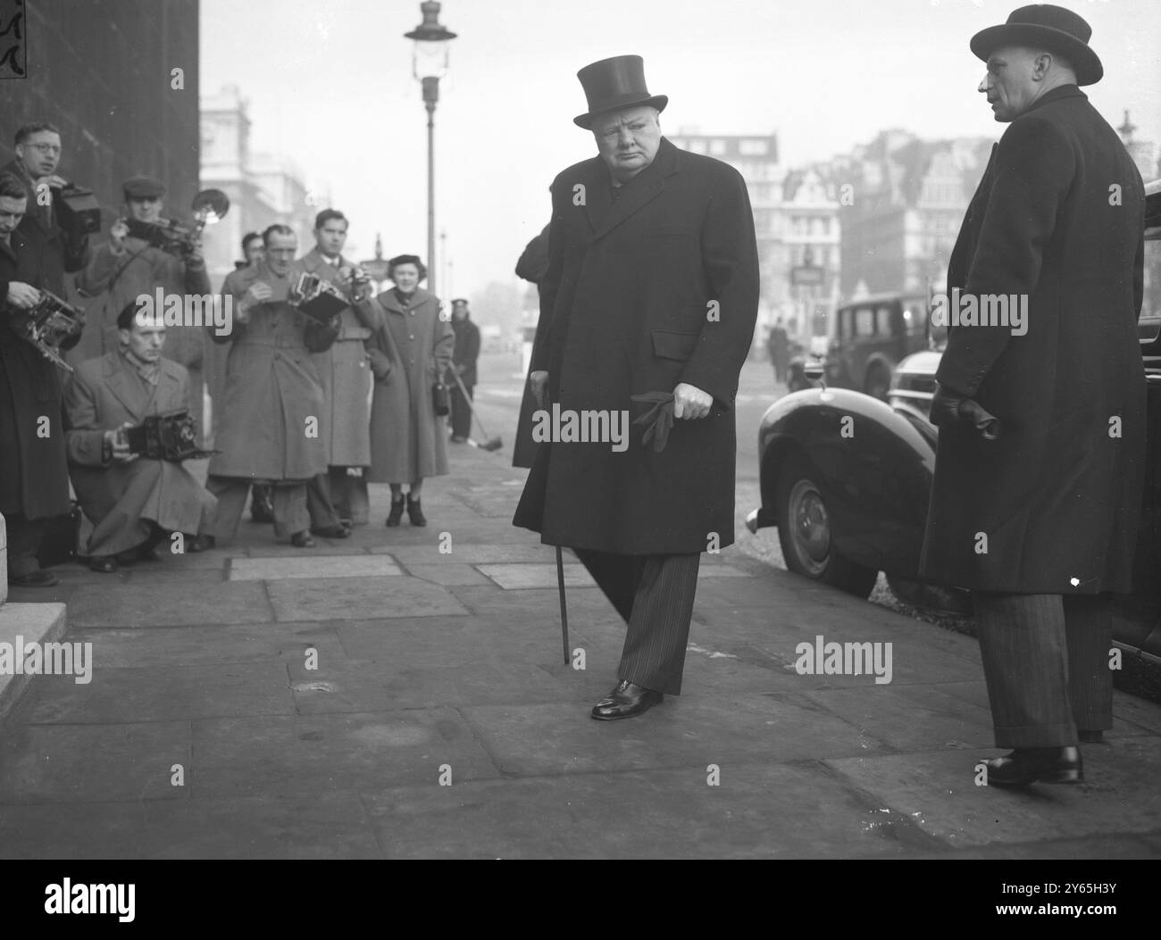 Churchill At Memorial Service Solemn faced , Prime Minister Sir Winston ...