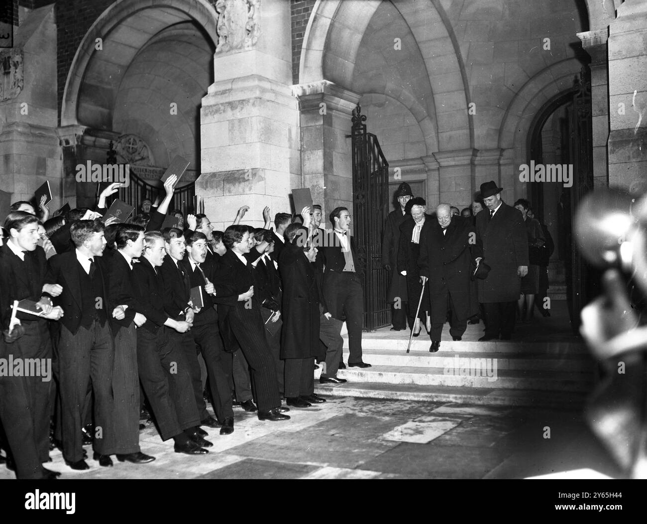 Cheers For Sir Winston Some of Harrow's 700 boys cheer Sir Winston ...