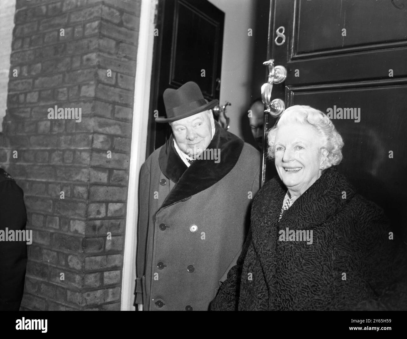 Off To Monte Carlo Sir Winston Churchill and Lady Churchill leave their ...