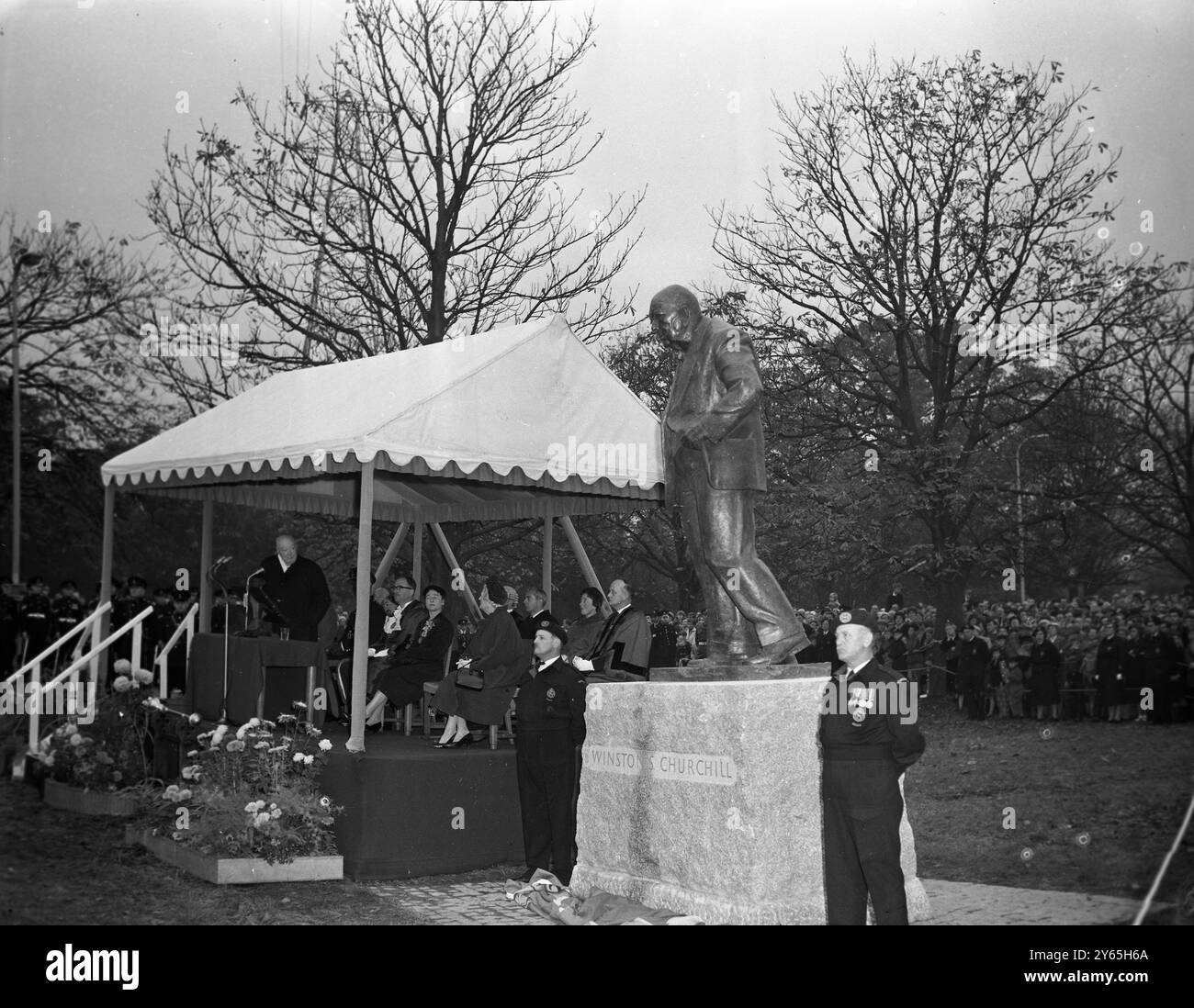 Sir Winston Speaks At Statue Unveiling Sir Winston Churchill makes a ...