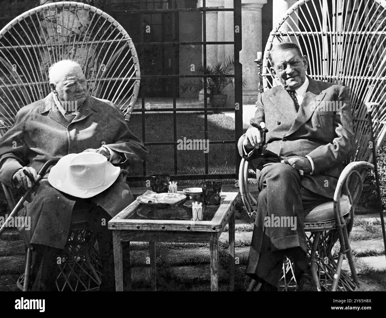 Rene Coty Lunches With Sir Winston . Former French President , Rene ...