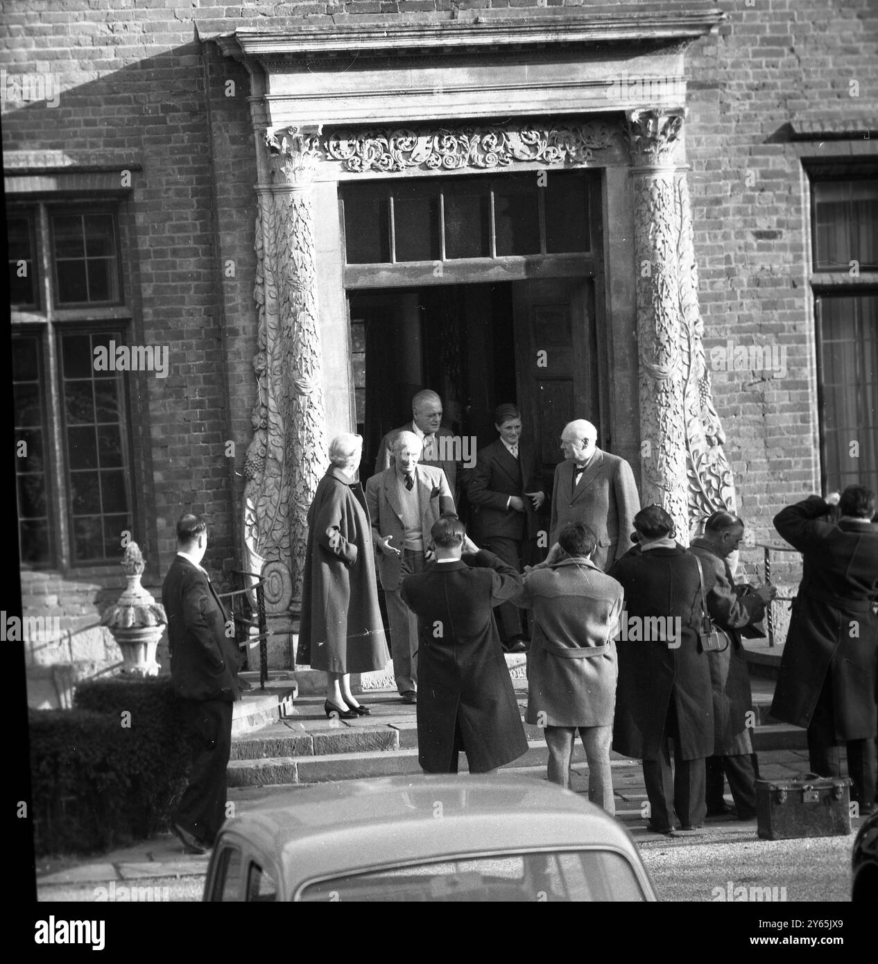 Sir Winston Churchill 83 Lady and Sir Winston Churchill seen as they ...