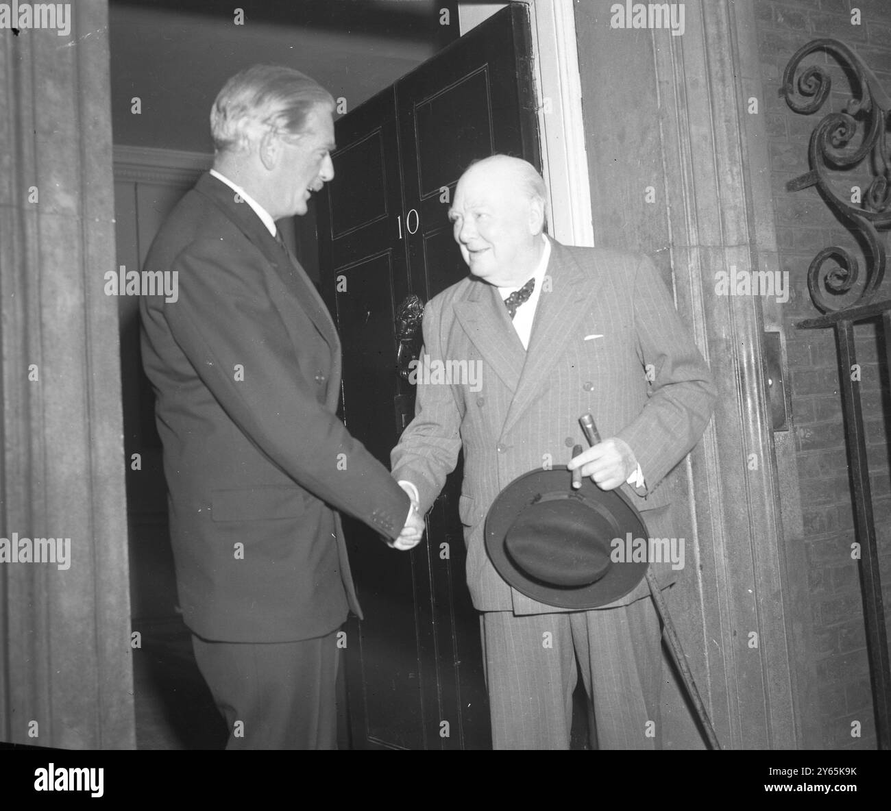 Sir Winston With Sir Anthony Eden . With hat and cane and inevitable ...