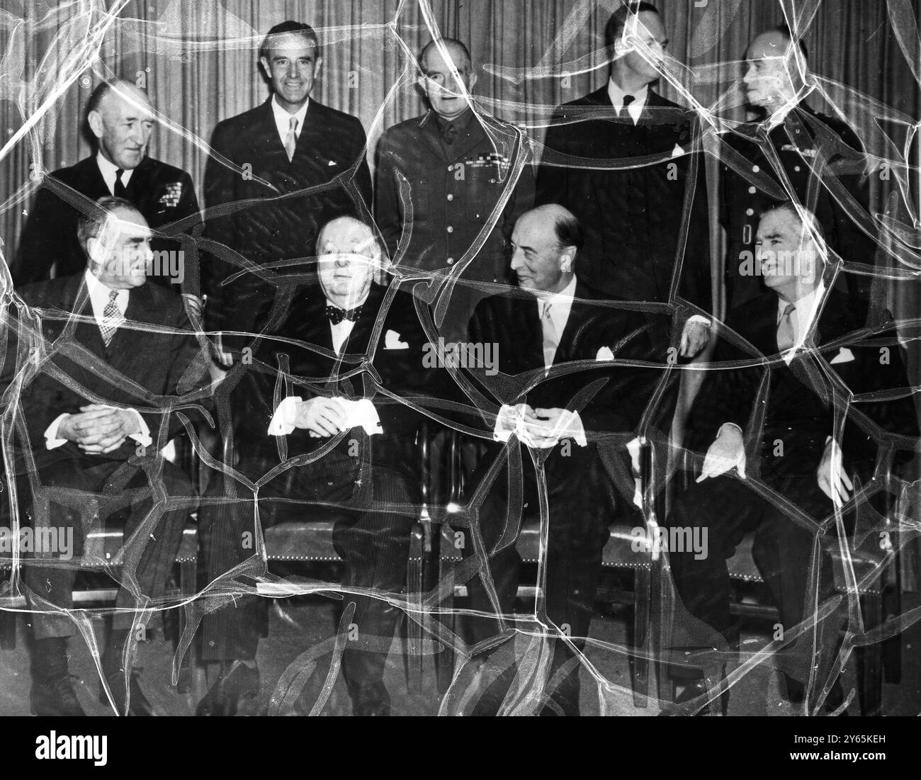 British Prime Minister , Mr Winston Churchill and members of his party ...