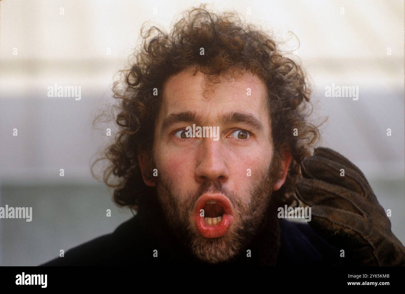 Simon Callow portrait, the English actor. Pulling a face being an actor ...