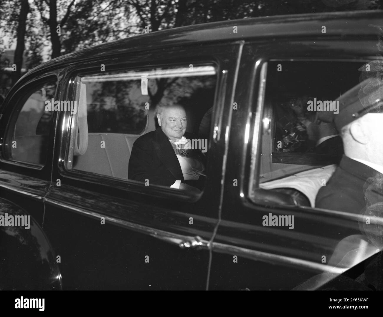 Mr Churchill Arrives for Dinner in Honour of Norway ' s King Haakon . A ...