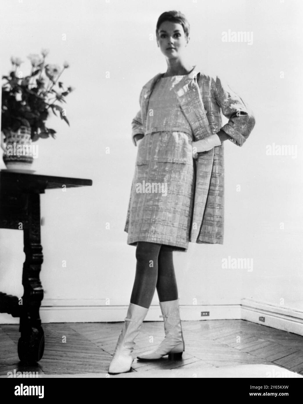 For evening wear Paris Designer Courreges features various shades of ...