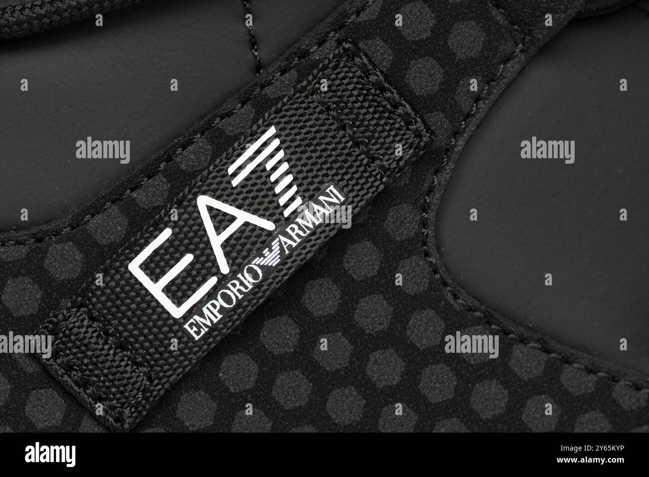 Poznan, Poland. 14 October, 2022. Close up of Emporio Armani EA7 Brand ...