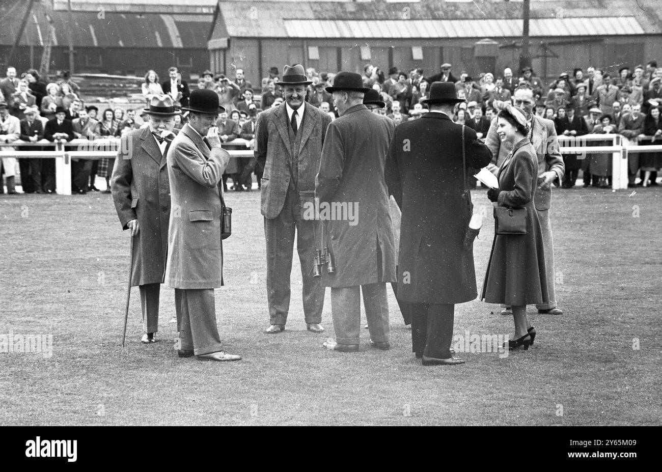 Princess Elizabeth and Mr Churchill at Hurst Park Races . Mr Winston ...