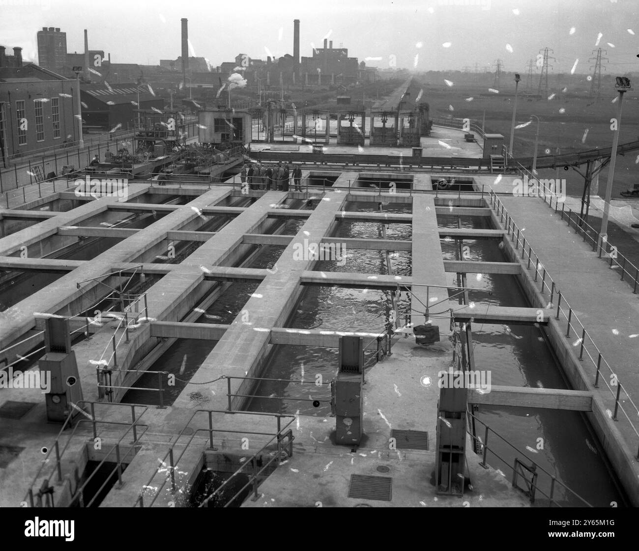 Sludge in a sewage treatment plant Black and White Stock Photos ...