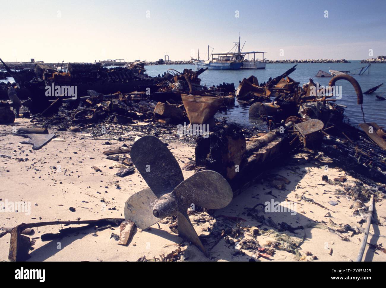 First Gulf War: 8th March 1991 Destroyed by the fleeing Iraqi Army, the ...