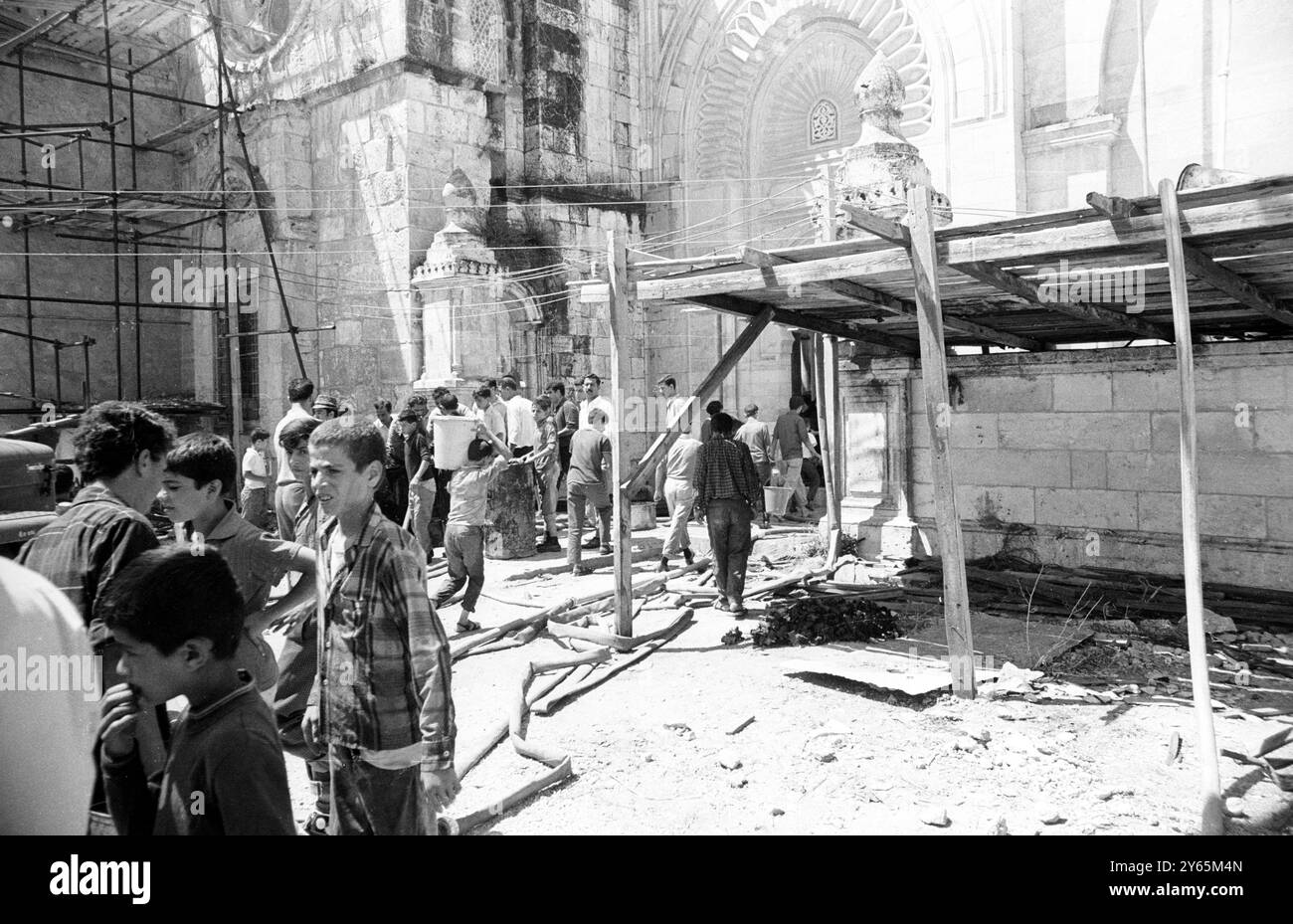 Part of the exterior of the beautiful ancient Al Aqsa mosque ...