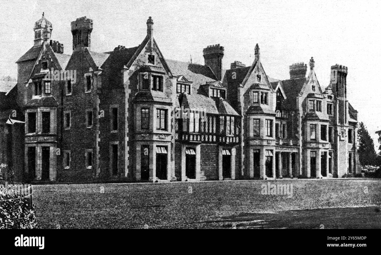 The mansion of Wood Norton Hall , Worcestershire . A Victorian stately ...