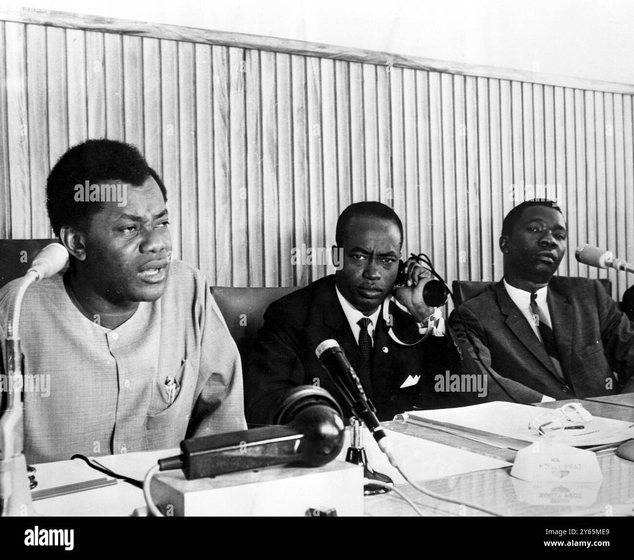 Mr Oscar Kambona (left) Chairman of the African Liberation Commitee ...