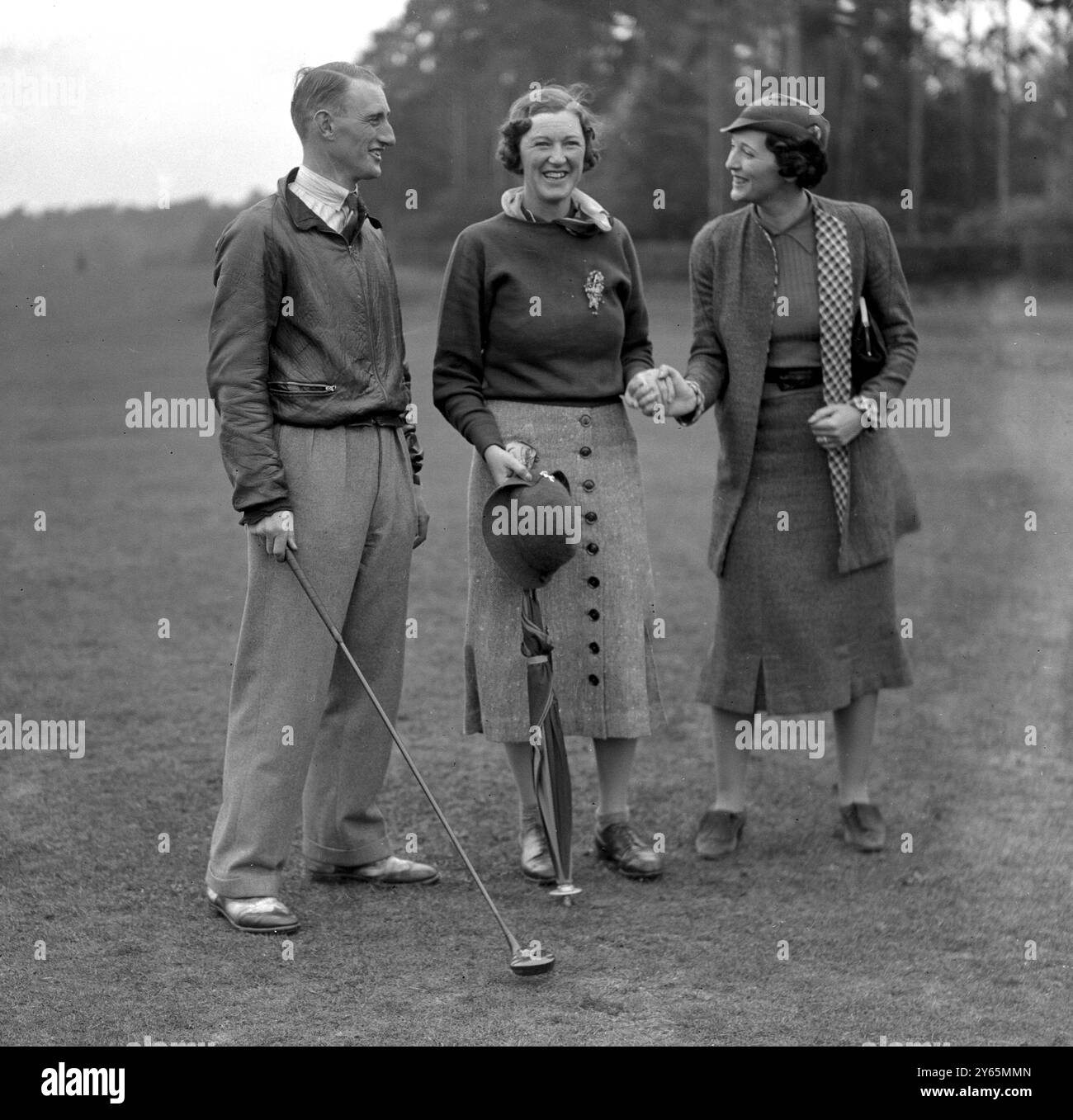 Mixed foursomes golf match at the Worplesdon Golf Club . Brian Valentine , the cricketer , and ...