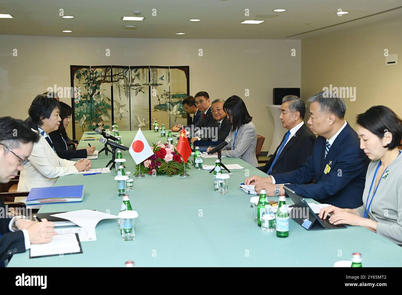 United Nations, Japanese Foreign Minister Yoko Kamikawa in New York ...