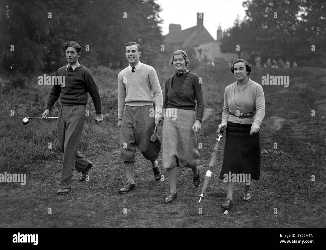 The Open Mixed Foursomes at the Worplesdon Golf Club . From left to ...