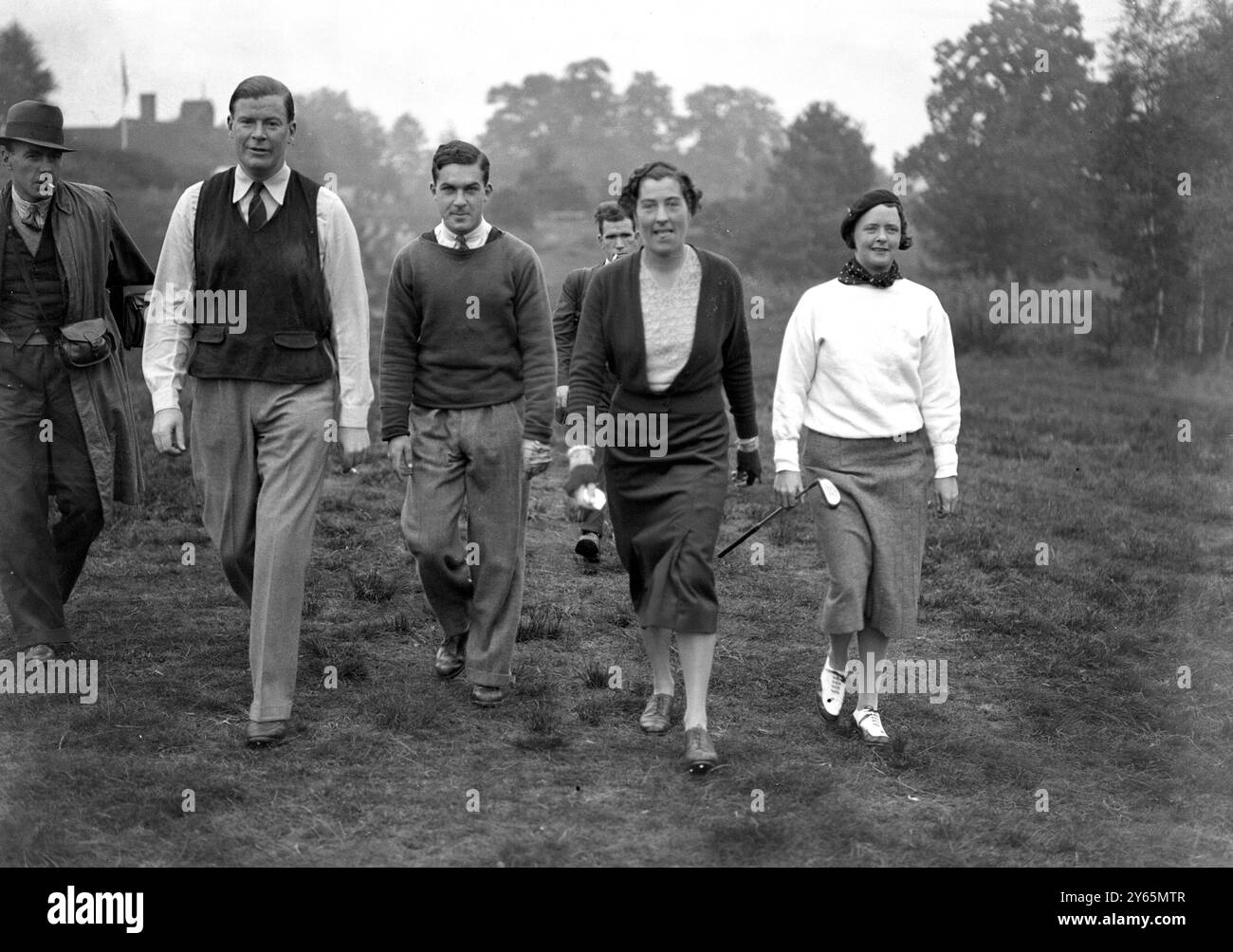 The Open Mixed Foursomes at the Worplesdon Golf Club . From left to ...
