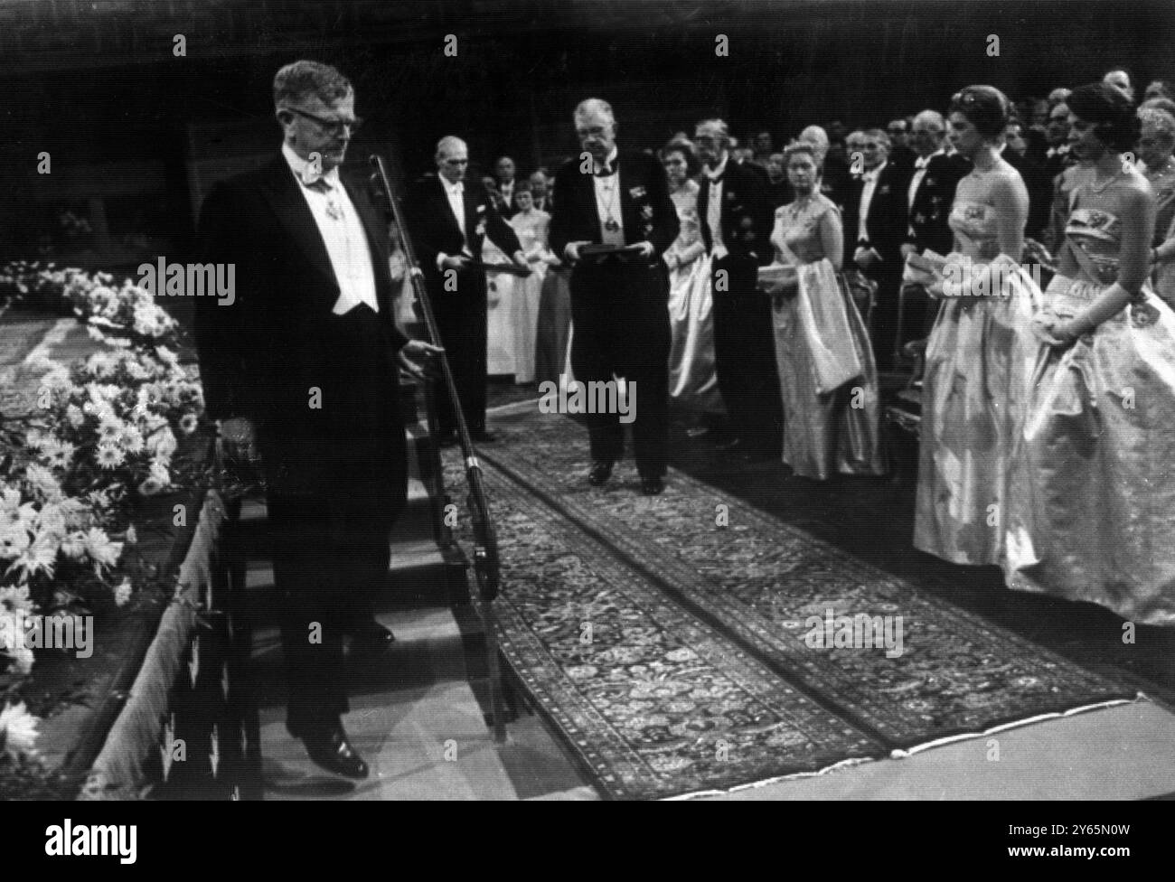 Sir Frank Macfarlane Burnet , of Australia , descends the stairs to ...
