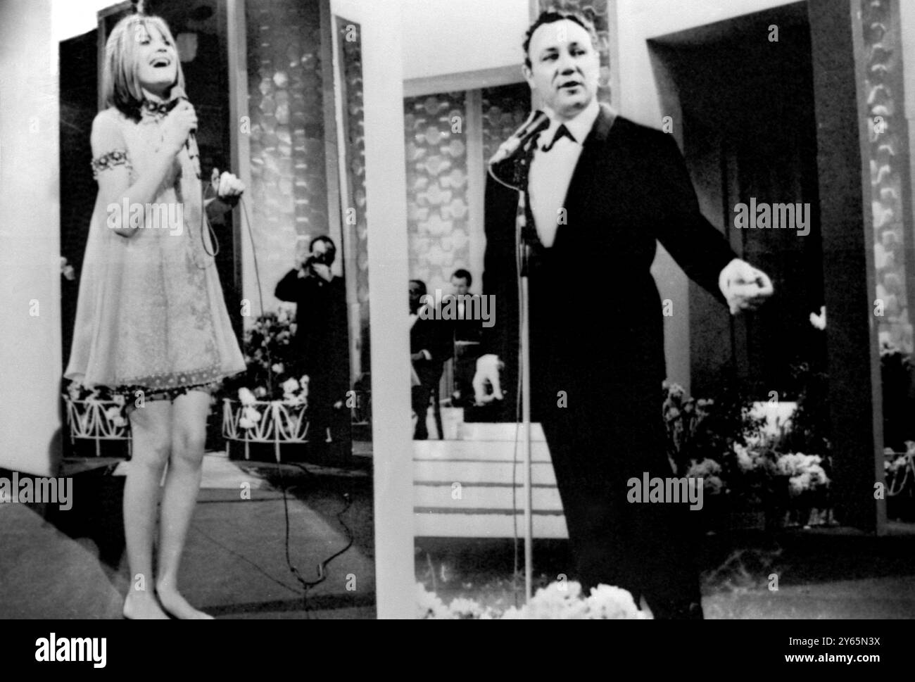 Eurovision Song Contest rehearsals - Britain's Sandie Shaw and Italian ...