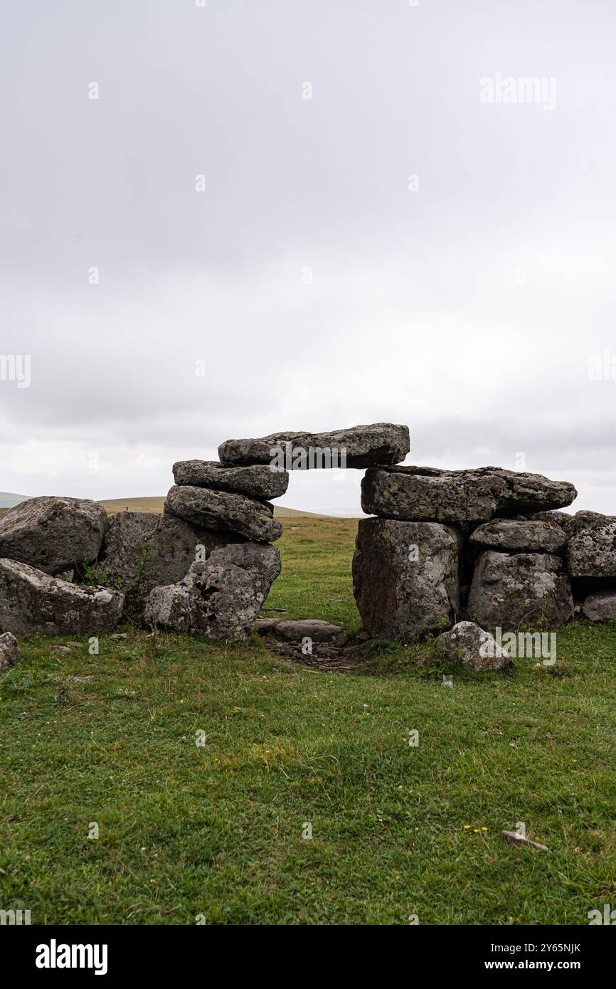 A photo of the ancient Tedjisi megalith site in Georgia, often referred ...