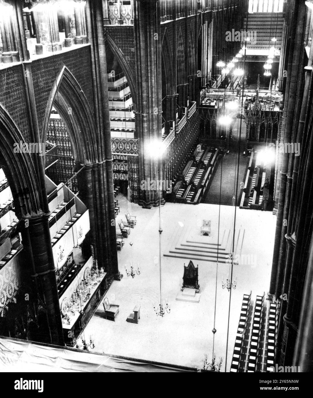 This picture , taken from above the Altar in Westminster Abbey , London ...