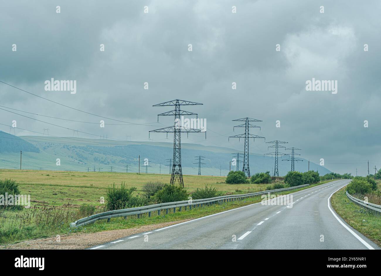 A serene view of an empty road stretching through the Georgian ...