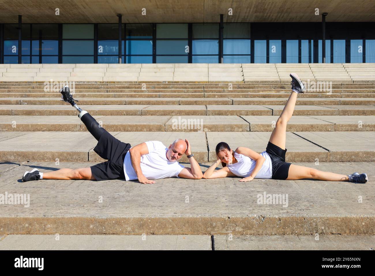A man with an amputated leg demonstrates resilience and bonding as he ...