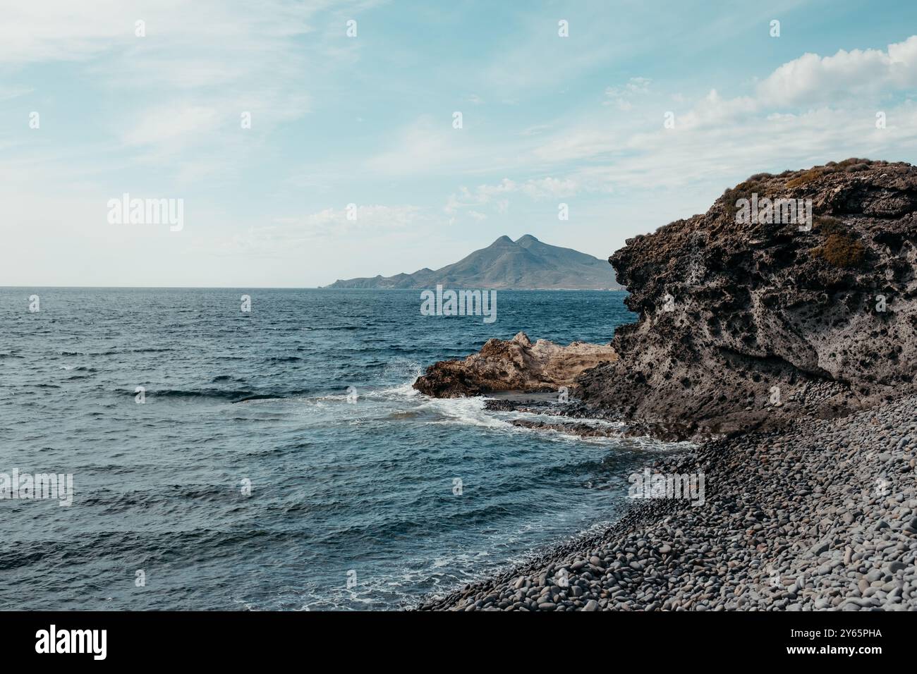 A picturesque view of Carnaje showcasing the rocky coast and expansive ...
