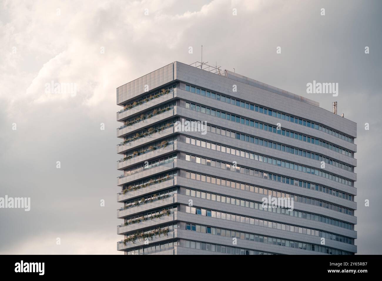 The image captures the distinctive modern architecture of an AZCA ...