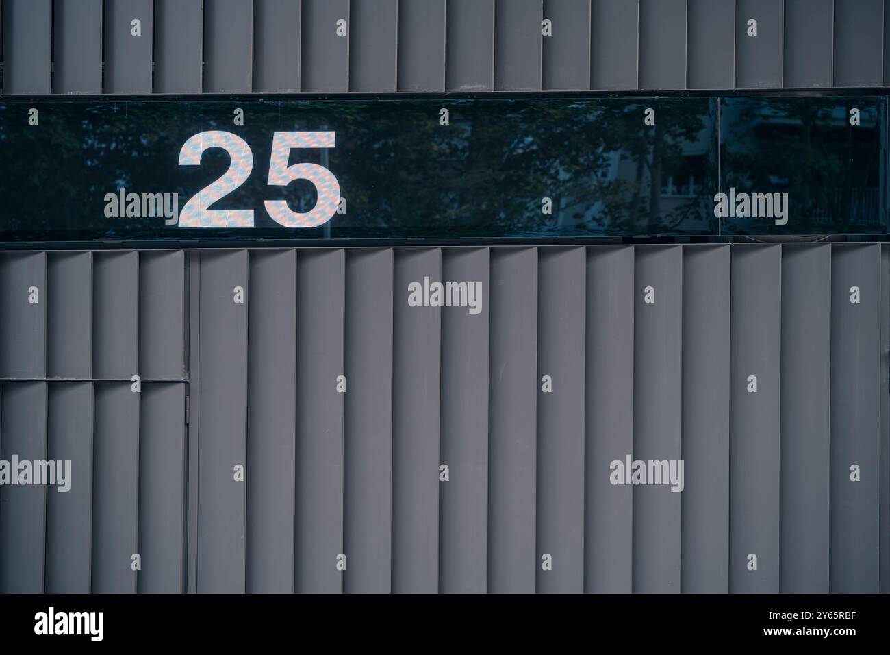 Close-up of the metal facade of an AZCA complex building, showing the ...