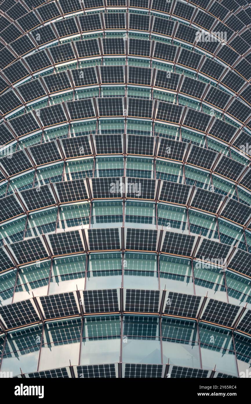 An intricate view of a solar panel-incorporated roof within AZCA's ...