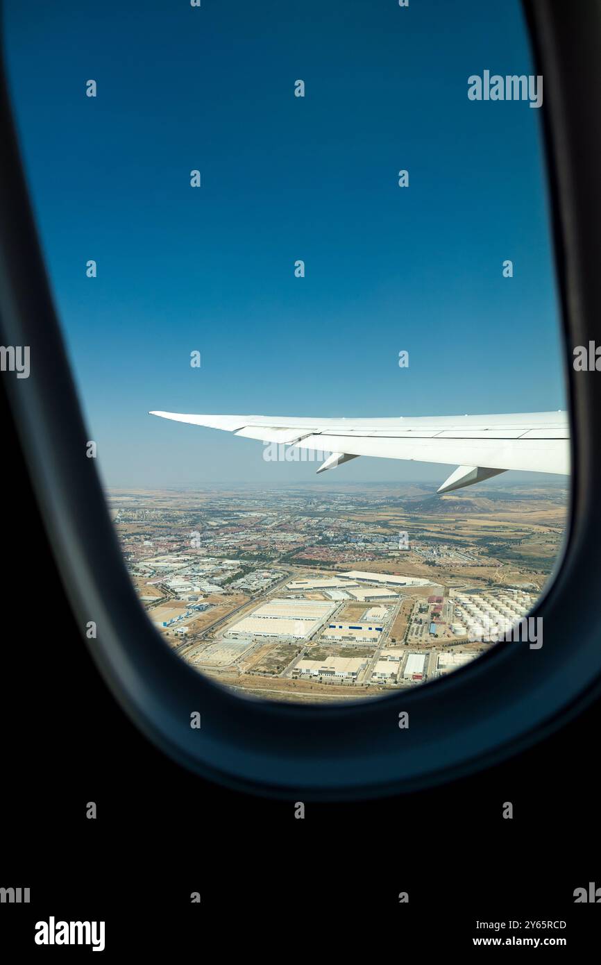 Captivating aerial perspective of urban landscape seen through the ...