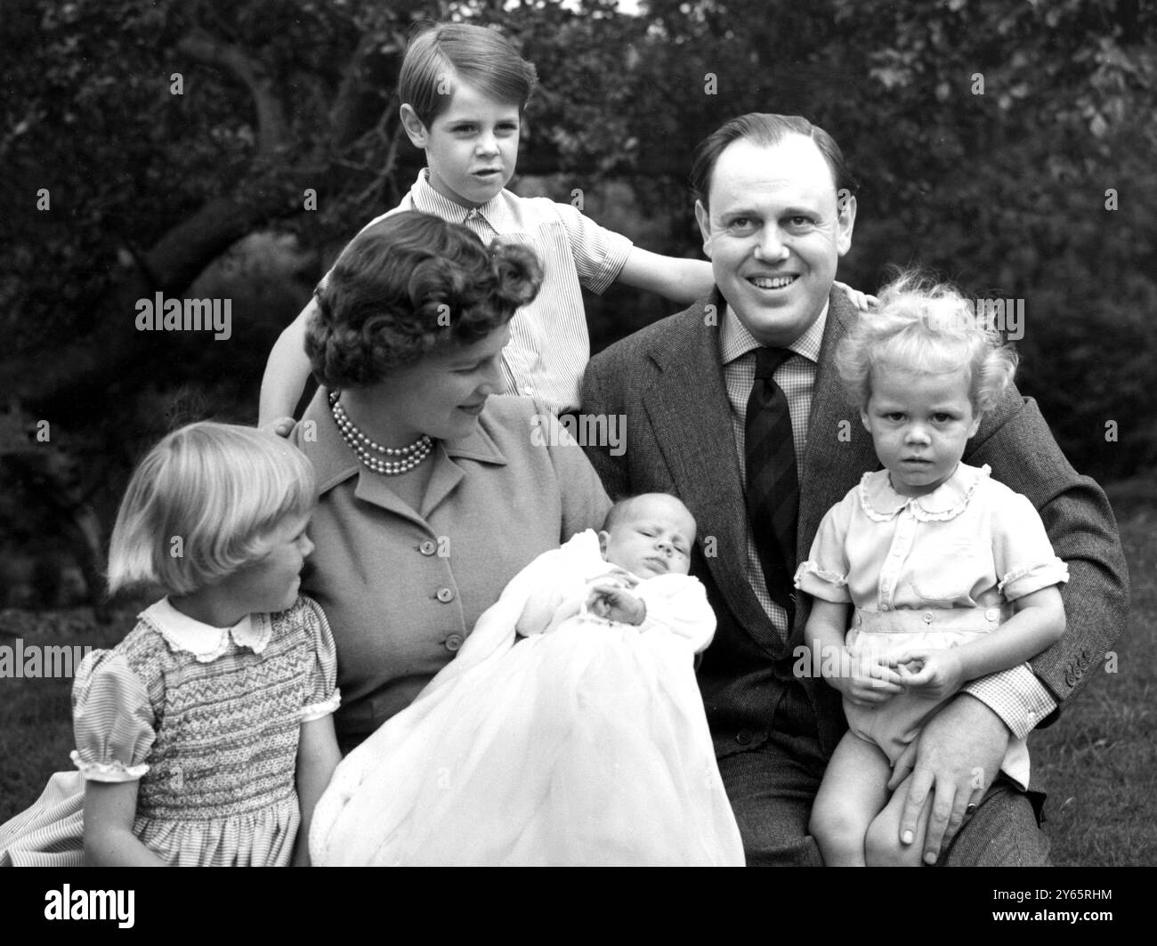 Mary Soames with husband Christopher Soames with left Emma, standing ...
