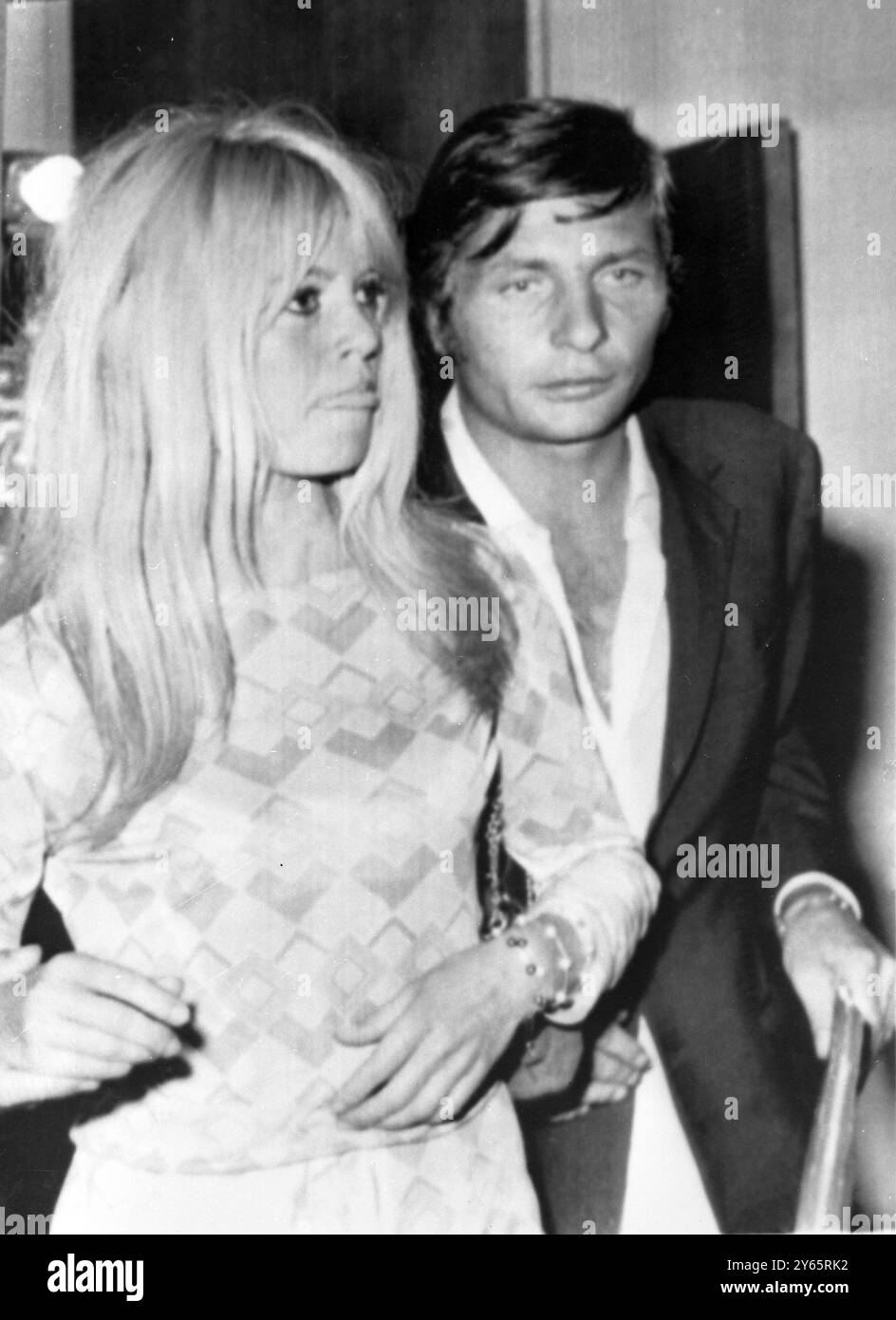 Brigitte Bardot and her husband Gunther Sachs in Los Angeles the day ...