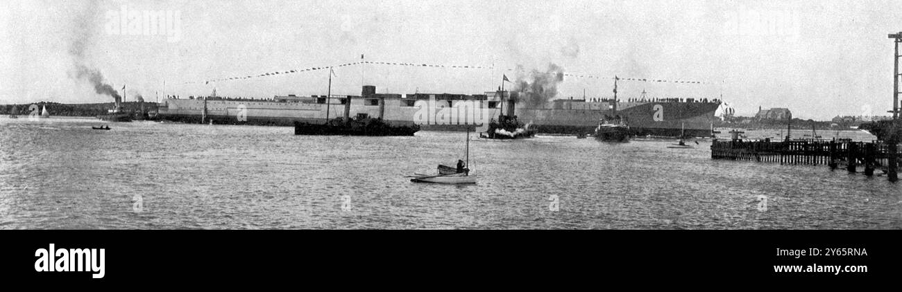 The launch of Japanese battleship Cruiser Kongo at Barrow-In-Furness ...