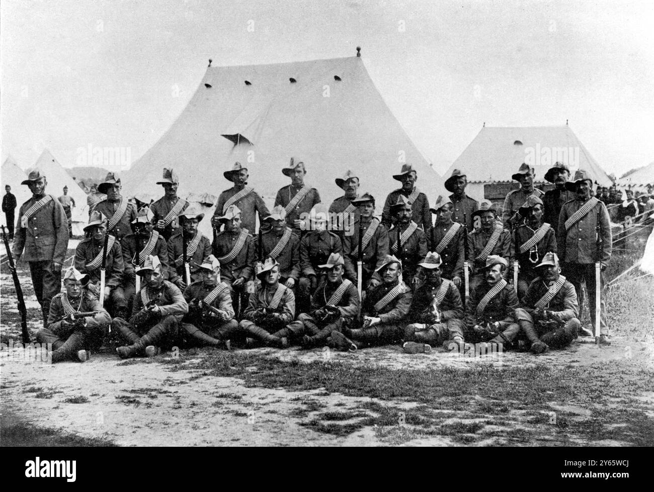 Wounded men of the 2nd Dublin Fusiliers who fought at the battle of ...