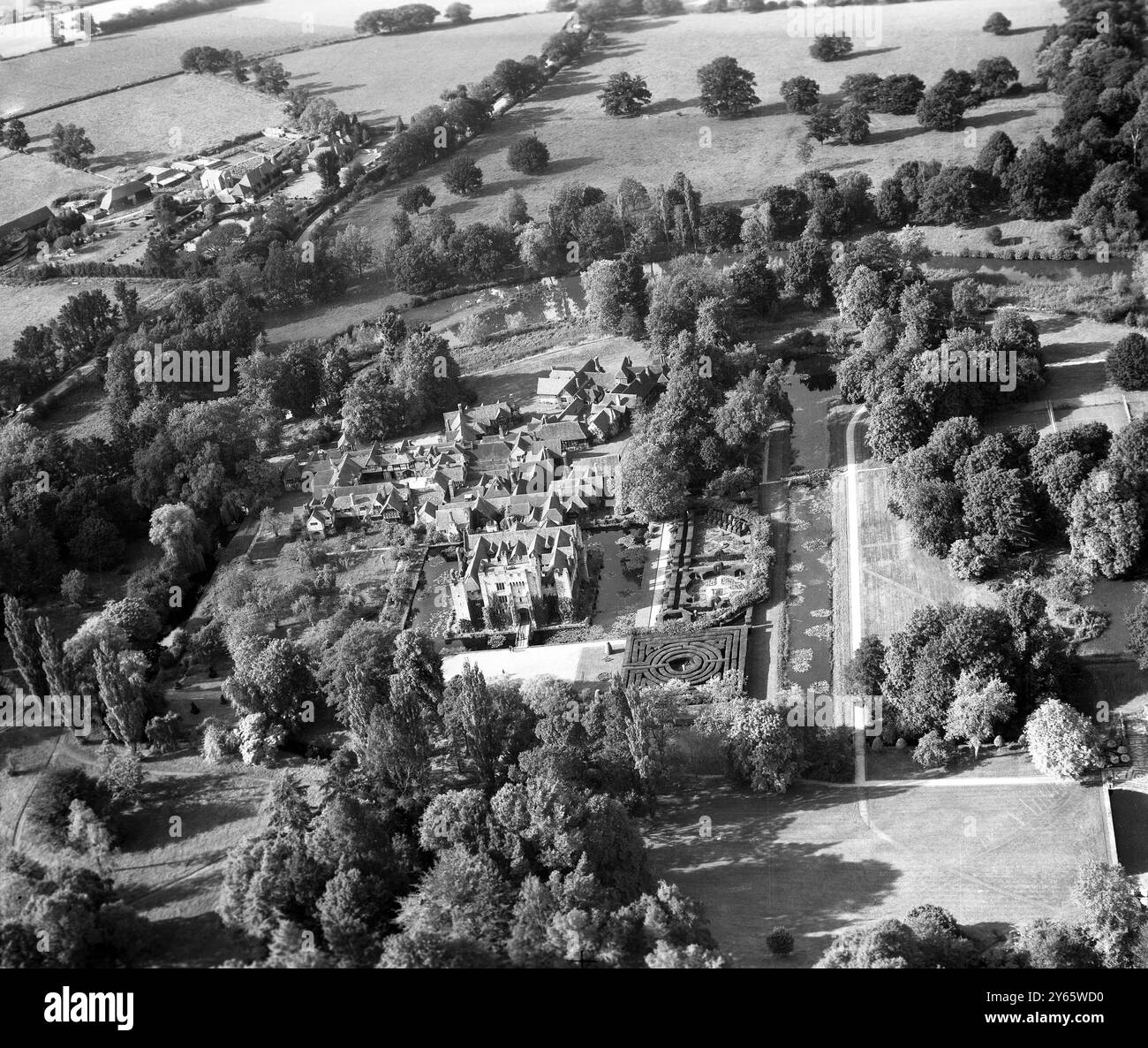 Aerial view of Hever Castle, Hever, Kent, England 15 September 1962 ...