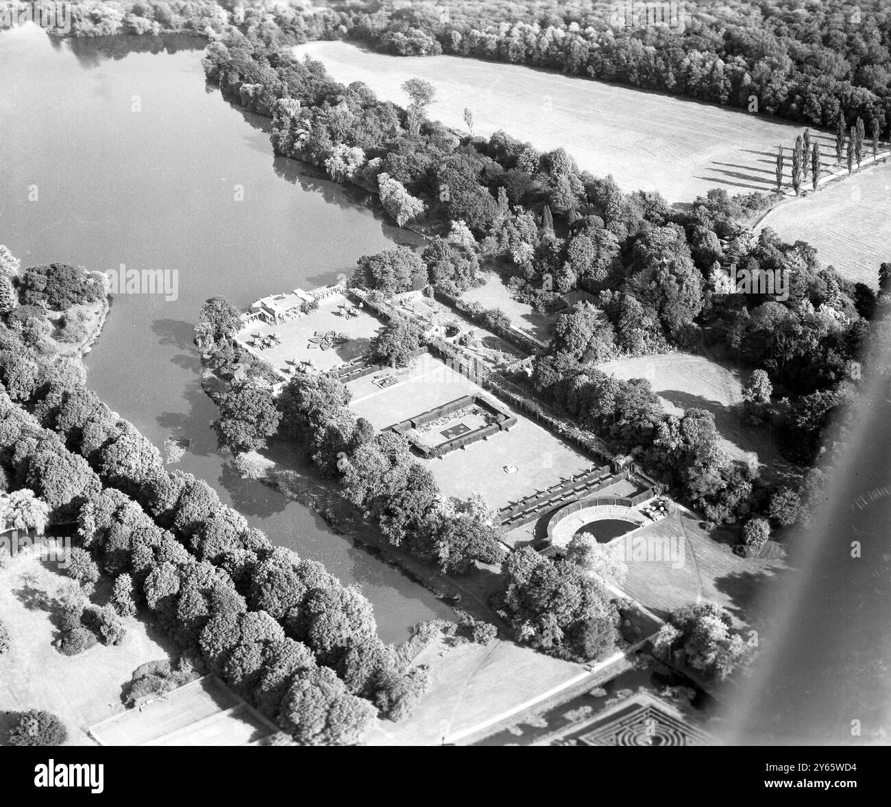 Aerial view of Hever Castle, Hever, Kent, England 15 September 1962 ...