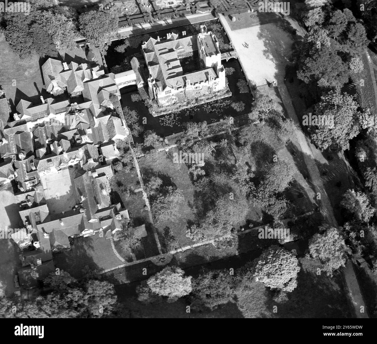 Aerial view of Hever Castle, Hever, Kent, England 15 September 1962 ...