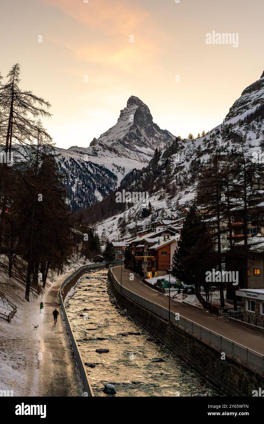 Stunning winter scene showcasing Switzerland's majestic Matterhorn ...