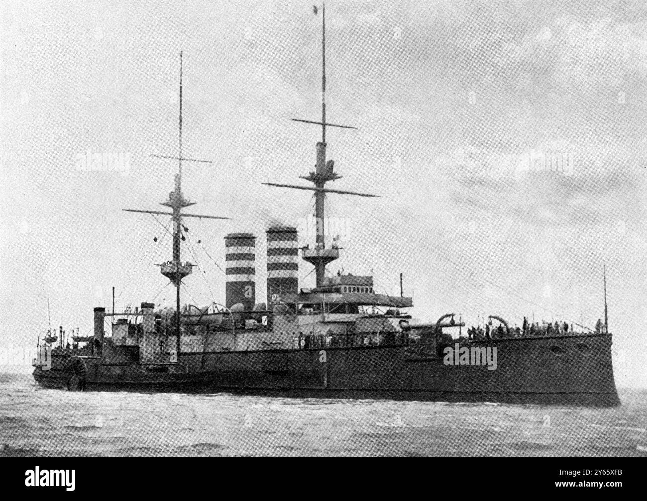 The largest war-vessel afloat : The Japanese battleship Mikasa entering ...