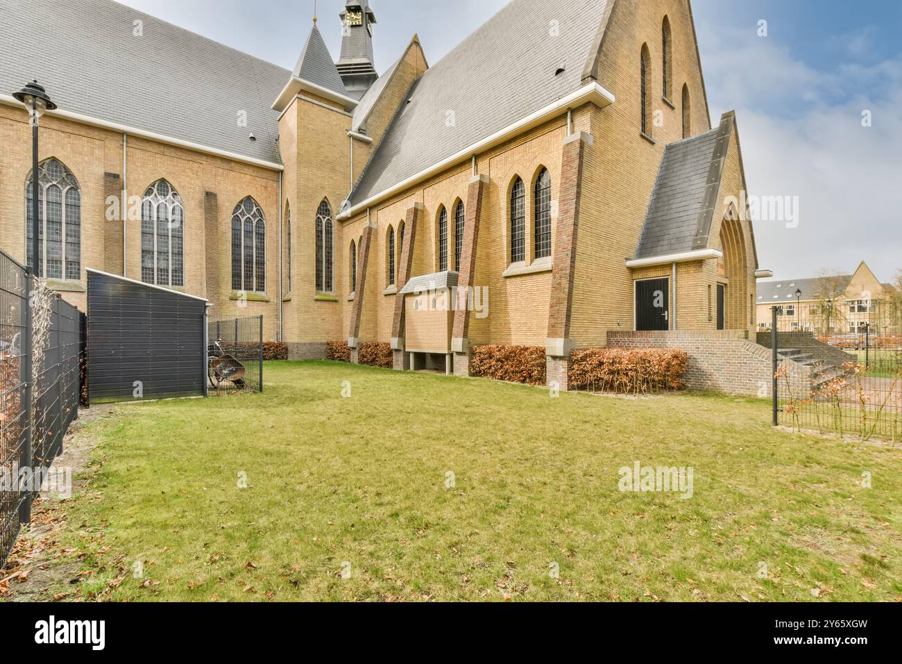 A view of a grand church exterior showcasing its gothic-inspired ...