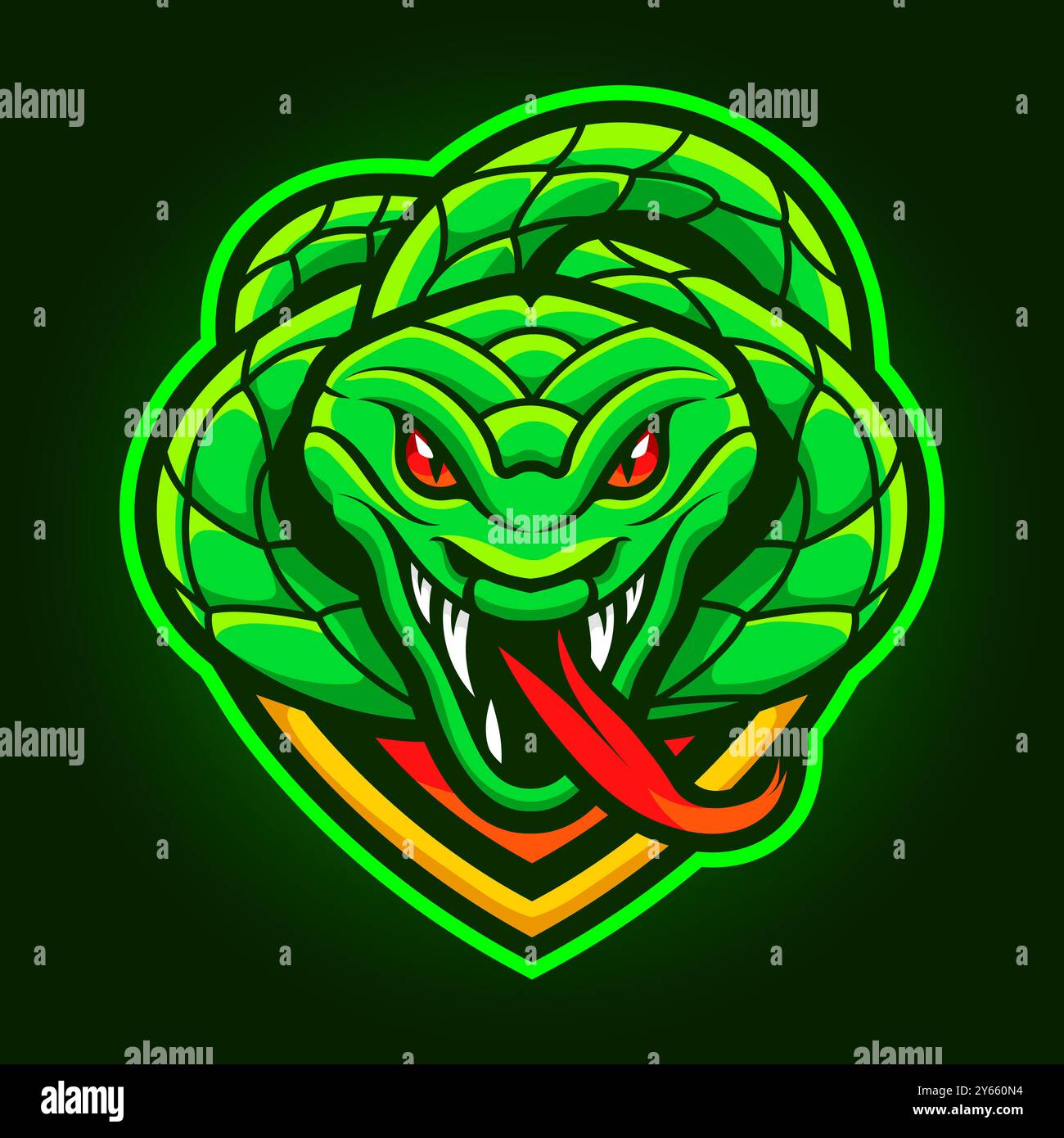 Cobra game logo. Snake gaming sport team mascot cartoon emblem, wild ...
