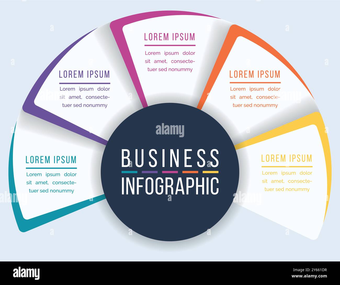 5 Steps Circle Infographic design 5 steps, objects, elements or options ...