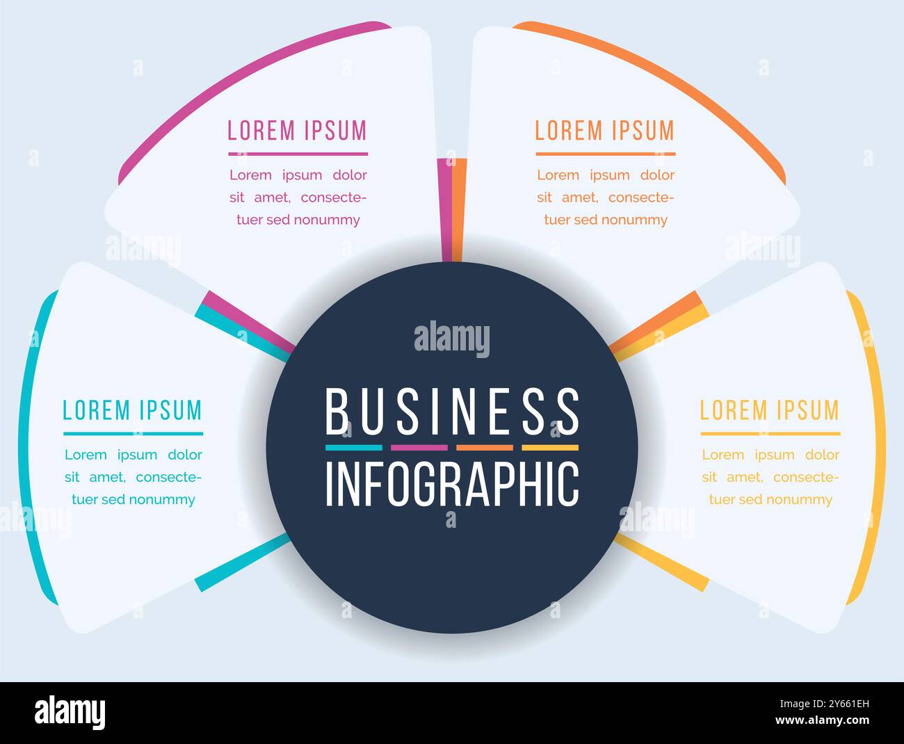 Business Infographic design 4 steps, objects, elements or options ...