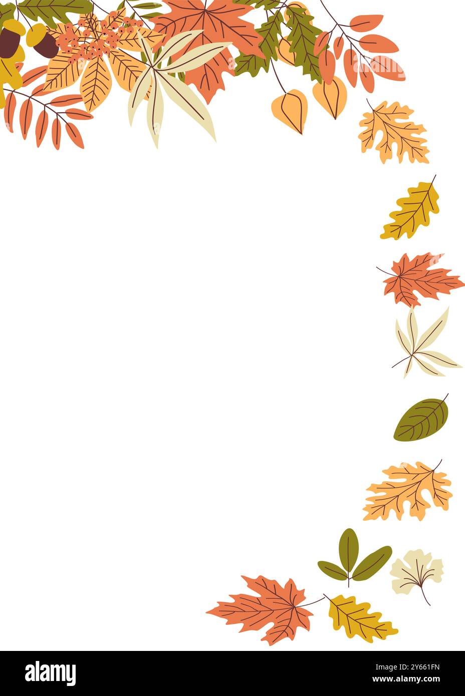 Colorful fall autumn leaves and branches frame Stock Vector Image & Art ...