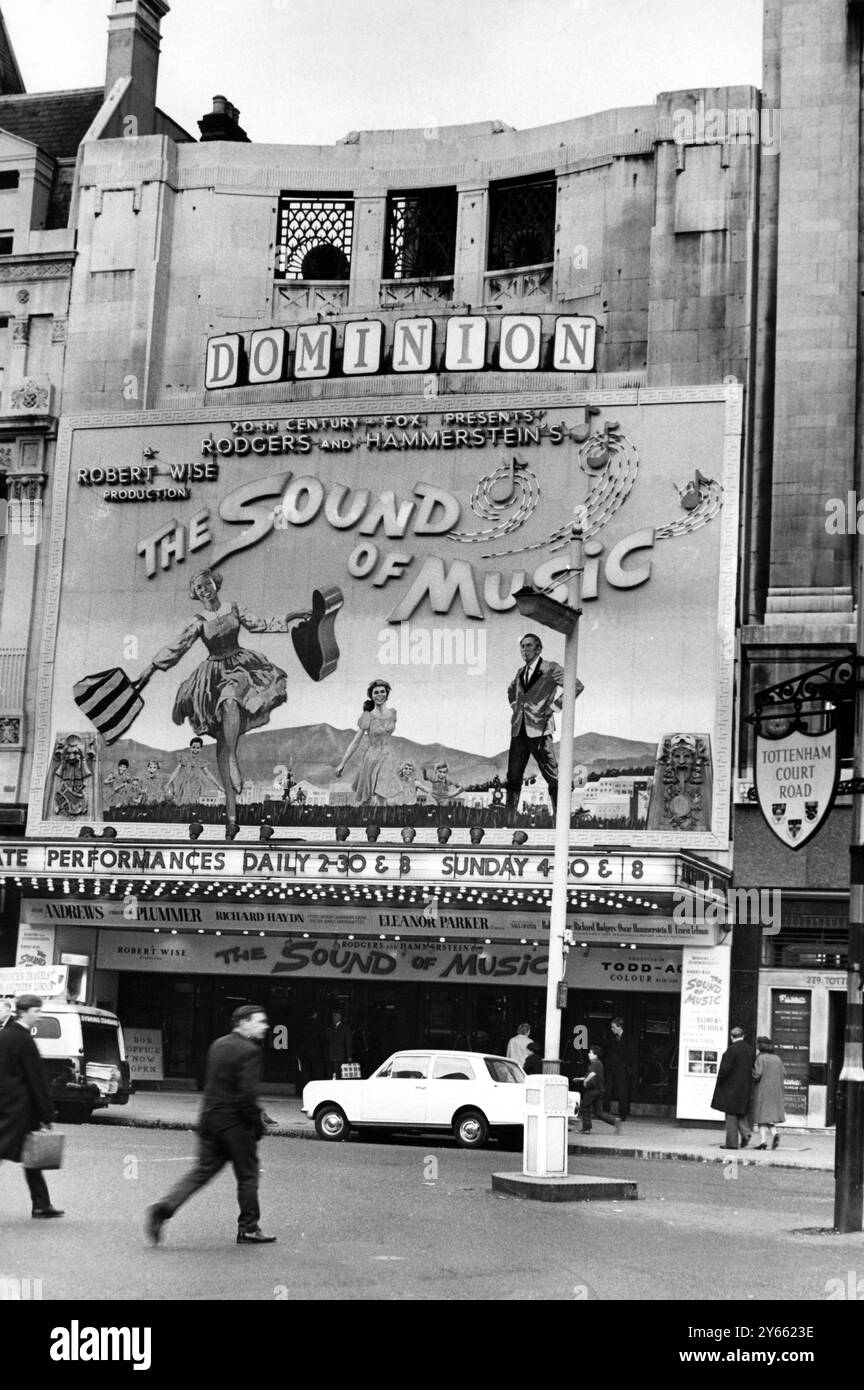 A billboard advertising The Sound of Music film at the Dominion Theatre ...