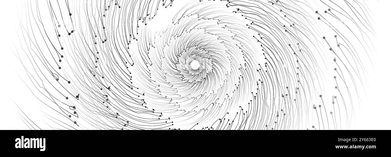 Vector illustration. Whirlwind of data flow, pulling everything into ...